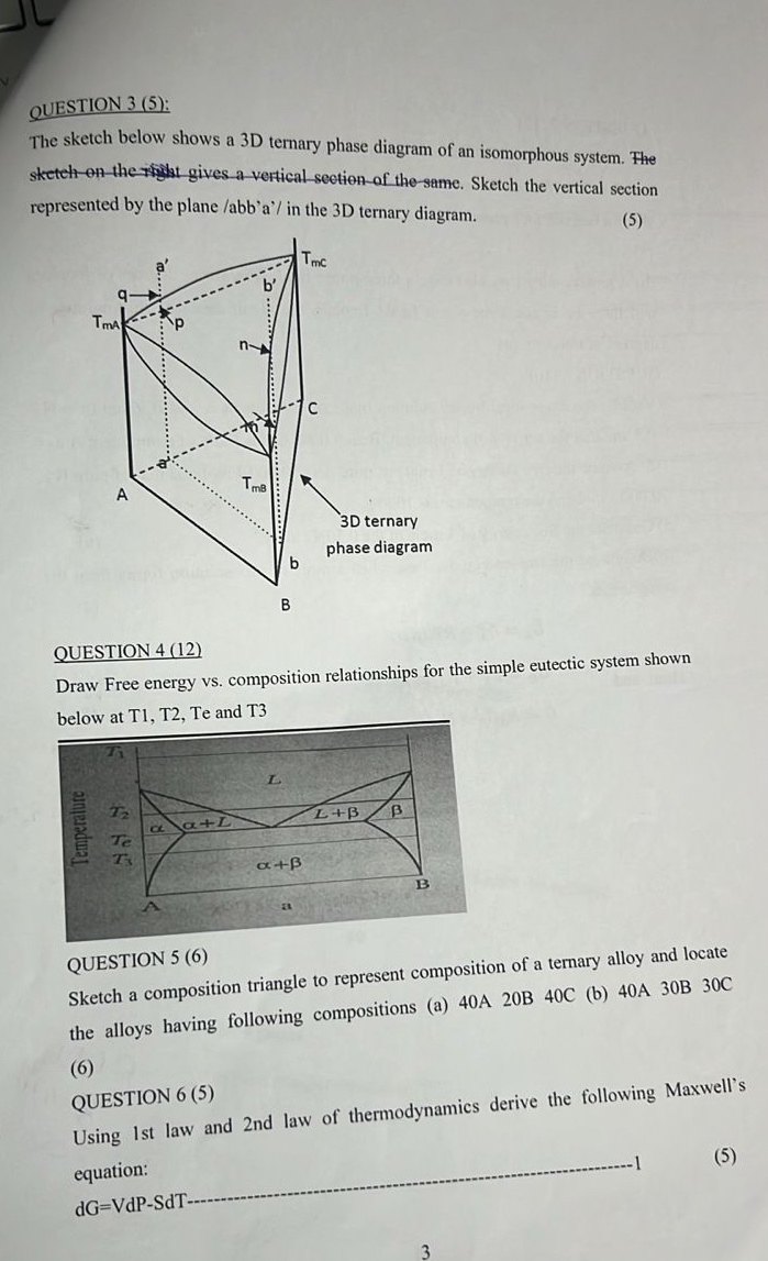 Solved QUESTION 3 (5):The sketch below shows a 3D ternary | Chegg.com