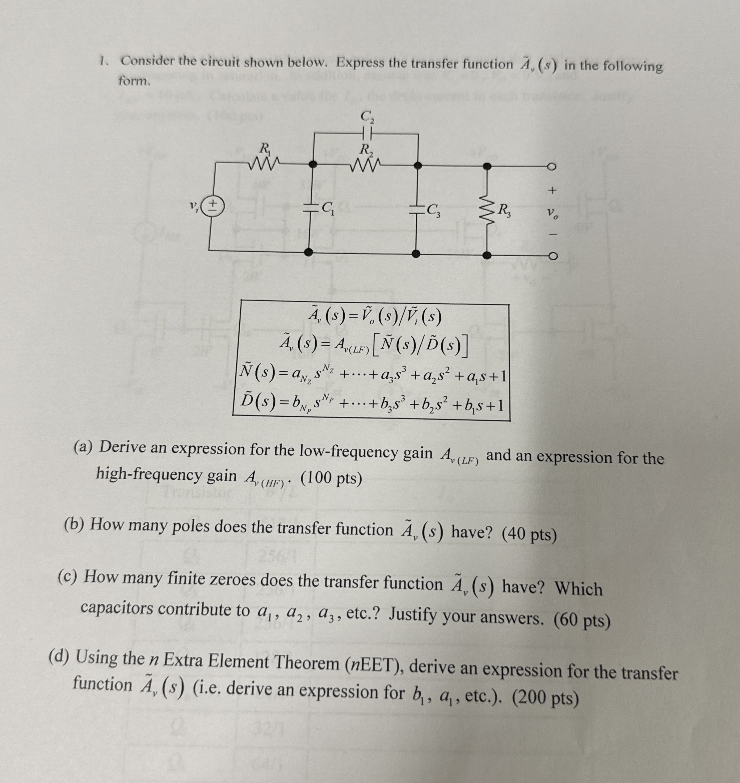 Solved Consider the circuit shown below. Express the | Chegg.com