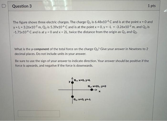 Solved The figure shows three electric charges. The charge | Chegg.com