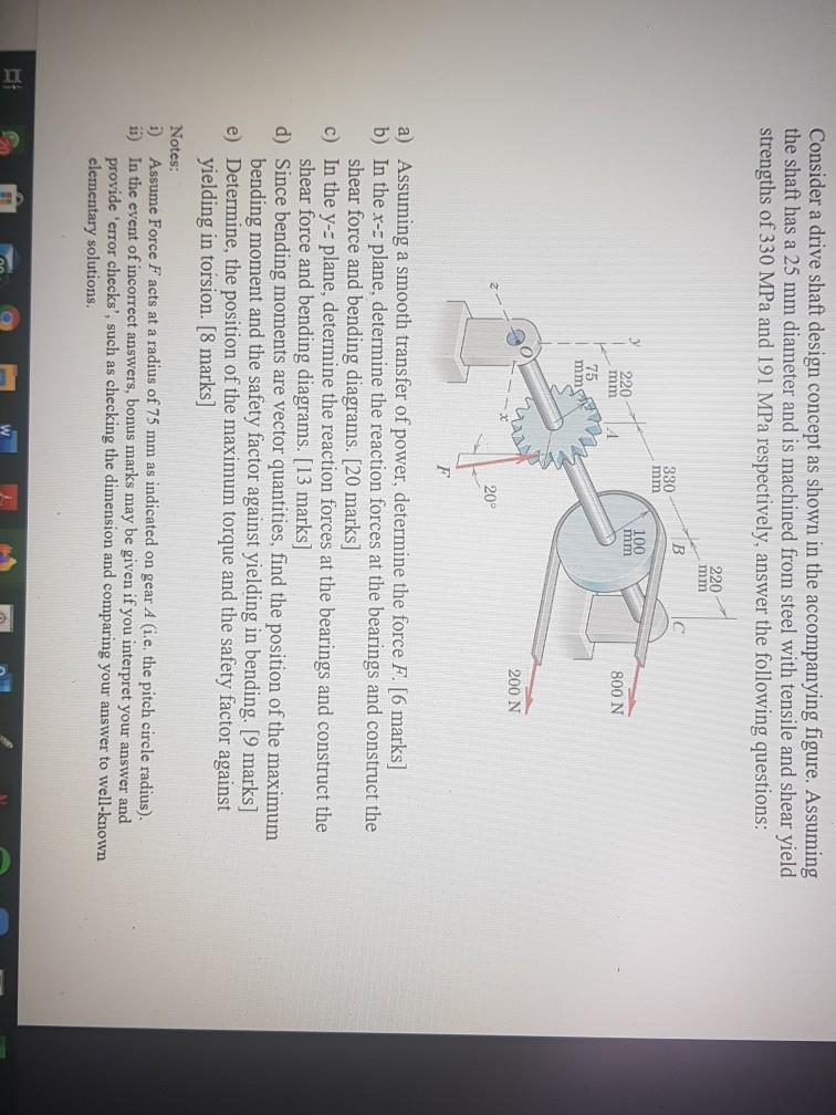 Solved Consider a drive shaft design concept as shown in the | Chegg.com