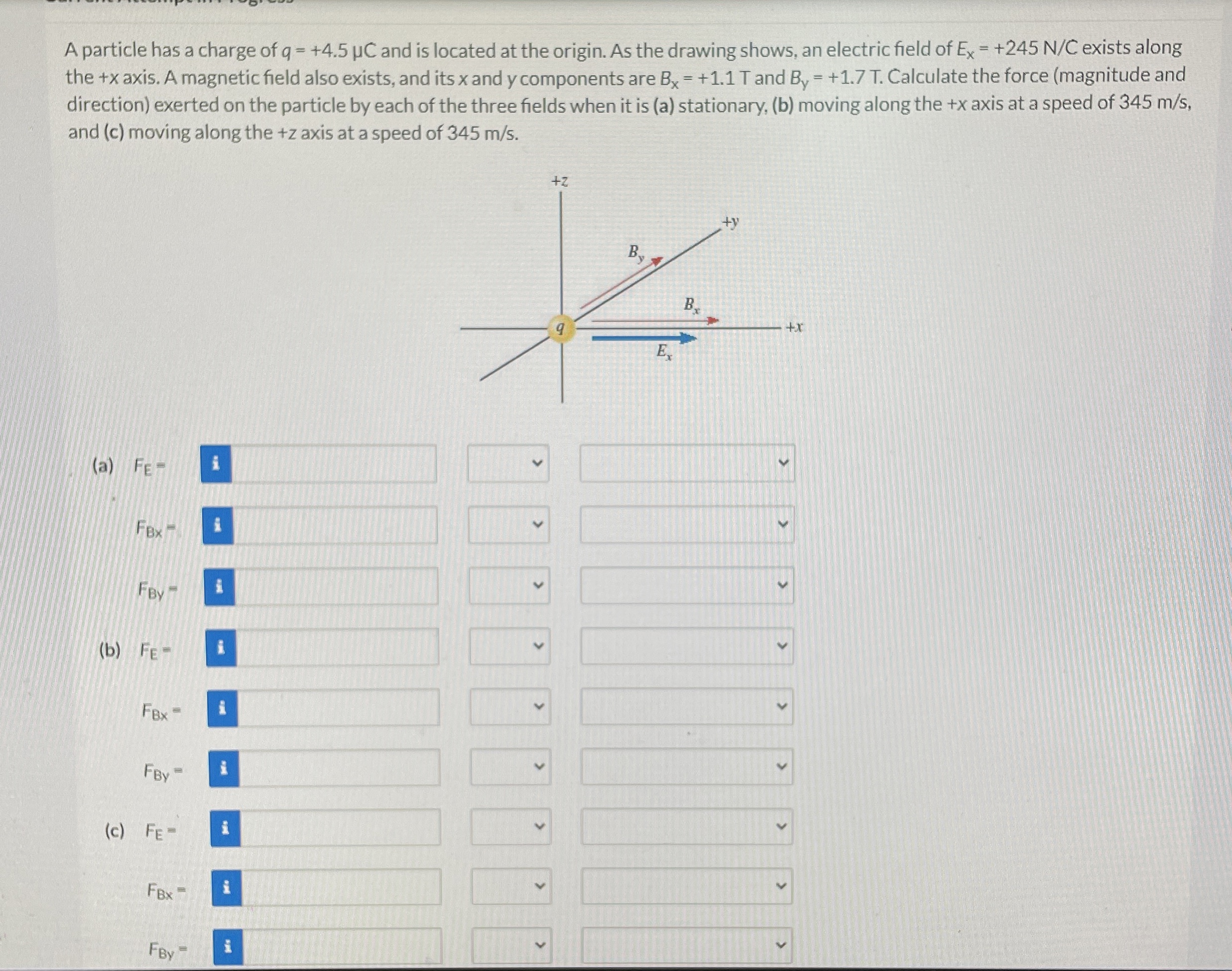 Solved A particle has a charge of q=+4.5μC ﻿and is located | Chegg.com