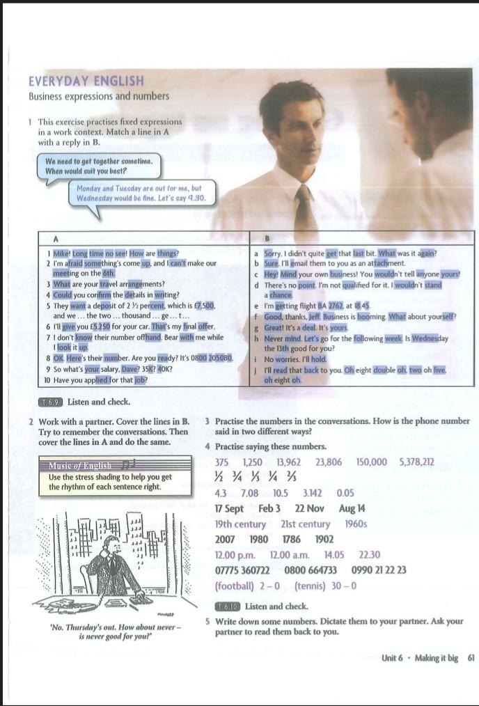 EVERYDAY ENGLISH Business expressions and numbers 1 | Chegg.com