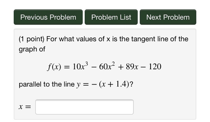 Solved Previous Problem Problem List Next Problem (1 point) | Chegg.com