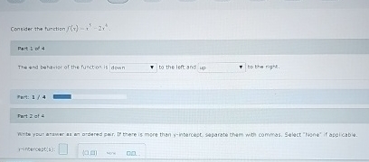 Solved Consider the function f(x)=x5-2x4.Part : od 4The end | Chegg.com