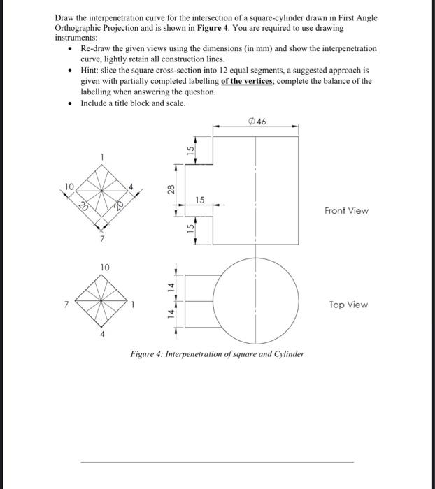 Draw the interpenetration curve for the intersection | Chegg.com