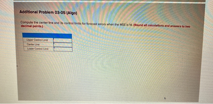 Solved Additional Problem 03-05 (Algo) Compute the center | Chegg.com