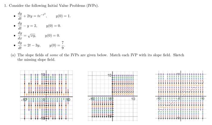 Solved 1. Consider the following Initial Value Problems | Chegg.com