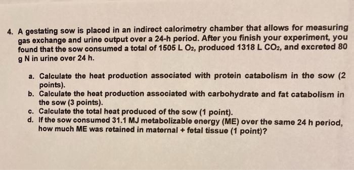THERMAL EQUIVALENT OF O2 FOR NON-PROTEIN RESPIRATORY | Chegg.com
