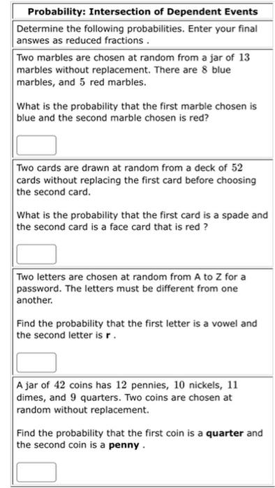Solved Probability: Intersection of Dependent Events | Chegg.com