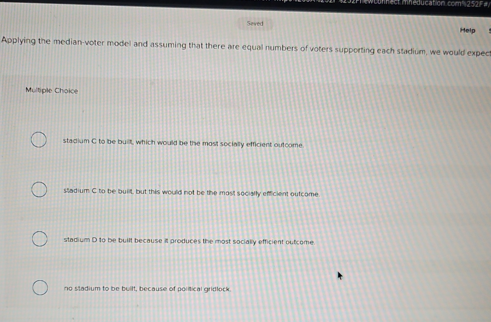Solved SavedHelpApplying the median-voter model and assuming | Chegg.com