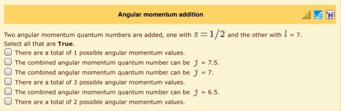 Solved Angular momentum addition Two angular momentum | Chegg.com