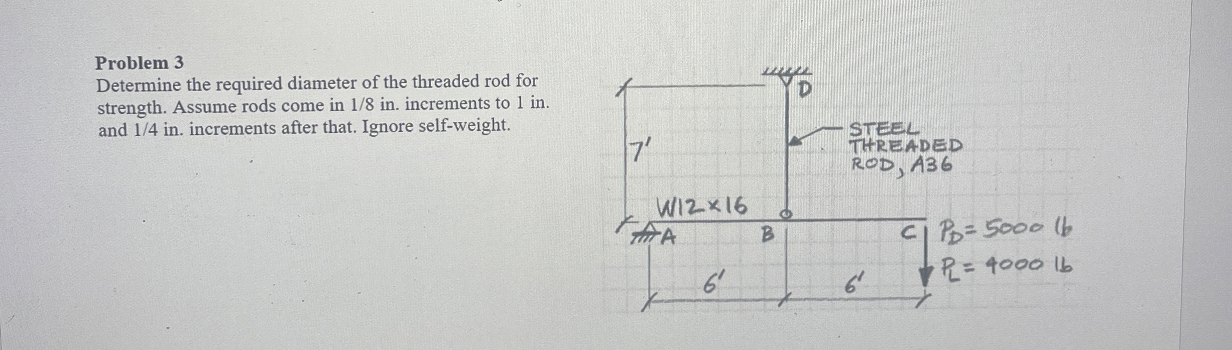 Solved Problem 3Determine the required diameter of the | Chegg.com
