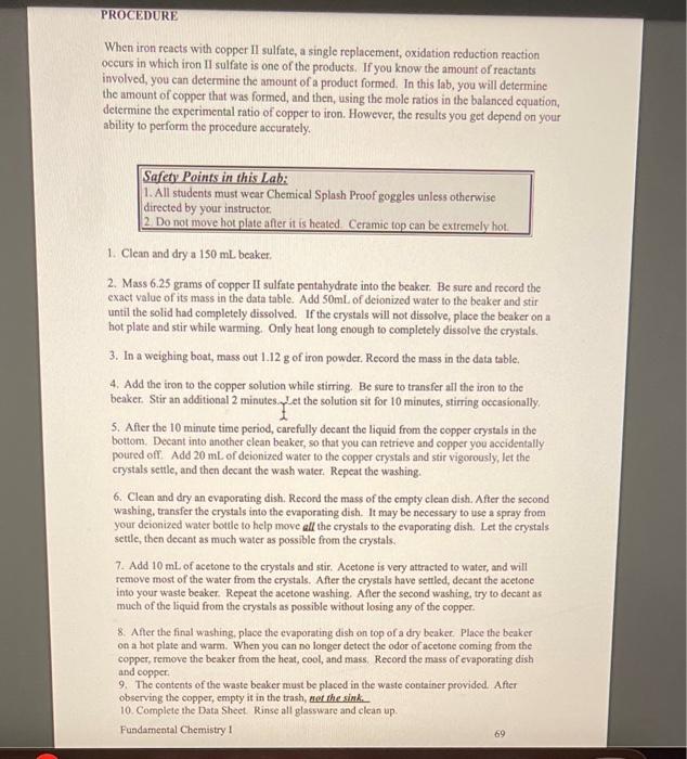 Solved Lab 10 Data Sheet: Molar Relationships in a Chemical | Chegg.com