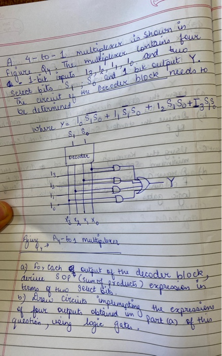 Solved figure ay. The multiplexer contains four 1- but | Chegg.com