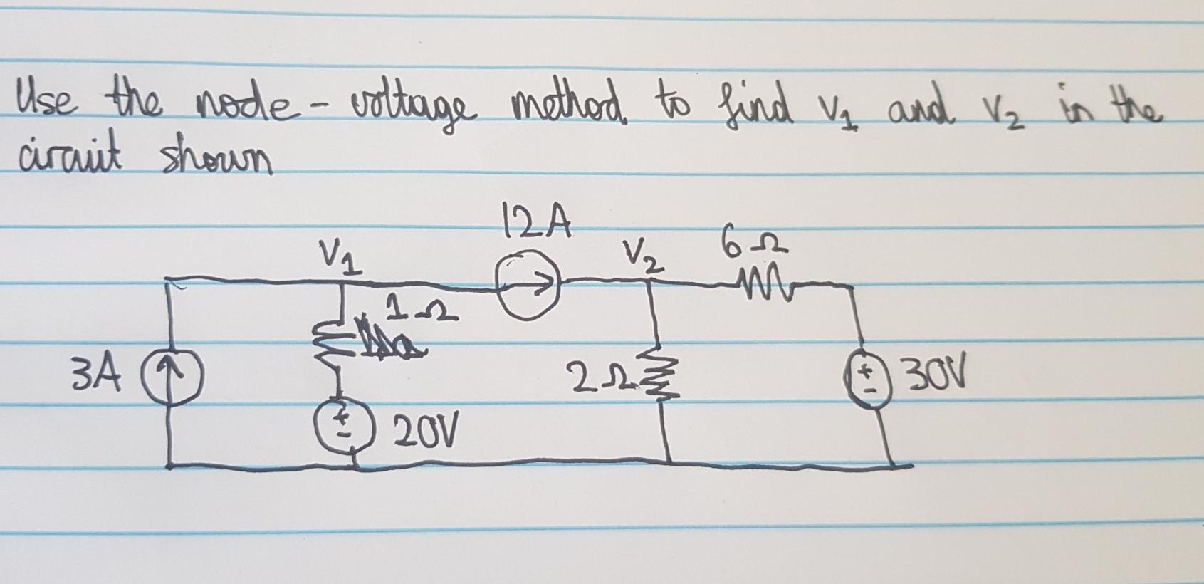 Solved - Use the node - voltage method to find Vq and V₂ in | Chegg.com