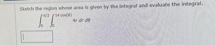 Solved Sketch the region whose area is given by the integral | Chegg.com