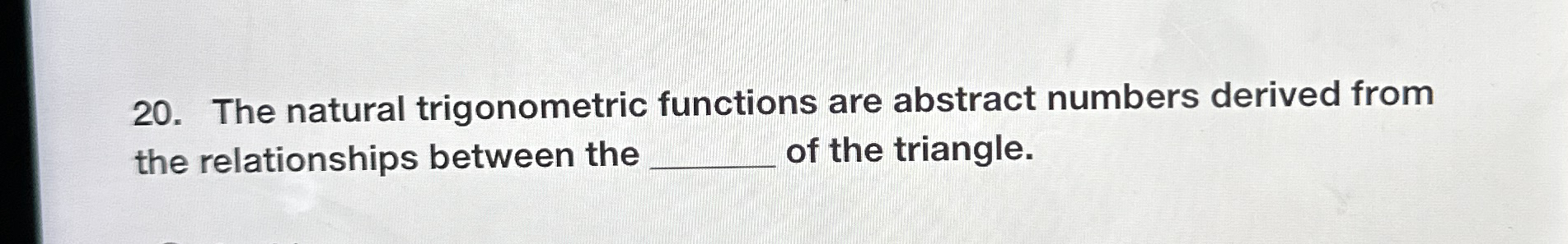 Solved The natural trigonometric functions are abstract | Chegg.com