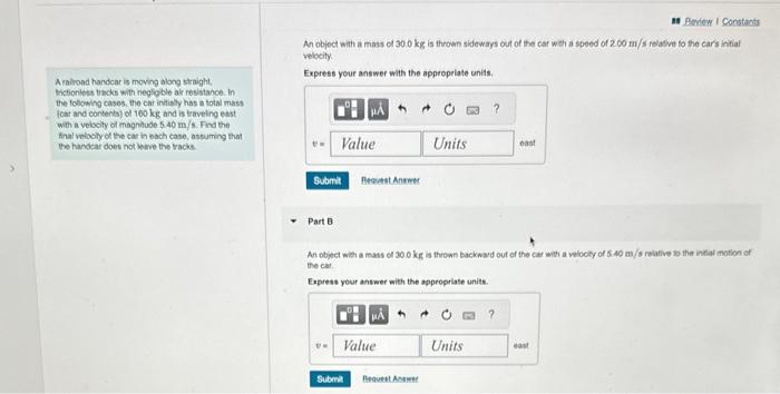 Solved An object with a mass of 30.0 kg is thrown sideways | Chegg.com