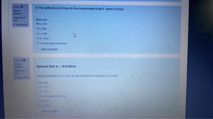 Solved 9 9) The deflection at B due to the concentrated load | Chegg.com
