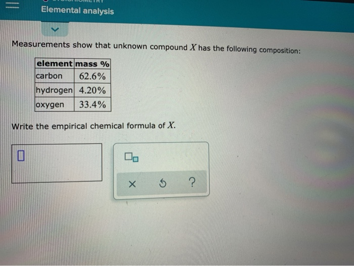 Solved O STOICHIOMETRY Elemental analysis Measurements show | Chegg.com