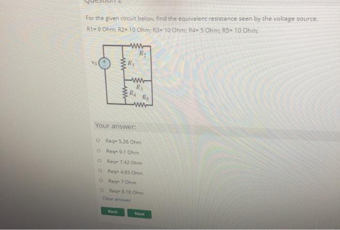 Solved For the given circuit below, find the equivalent | Chegg.com