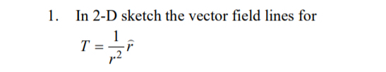 Solved In 2-D sketch the vector field lines | Chegg.com