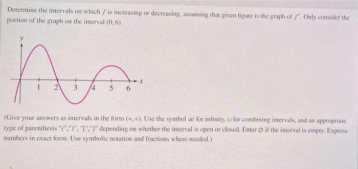 Solved Determine the intervals on which f is increasing or | Chegg.com