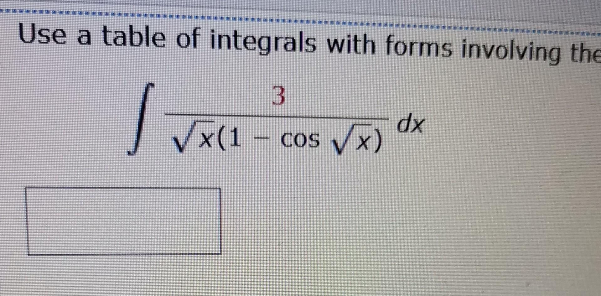 Solved Use a table of integral with forms involving the | Chegg.com