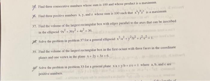 Solved 32. Find three consecutive numbers whose sum is 100 | Chegg.com