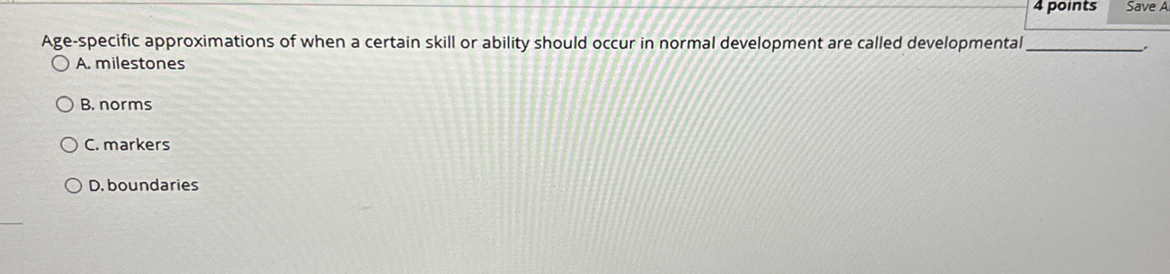 Solved Age-specific approximations of when a certain skill | Chegg.com
