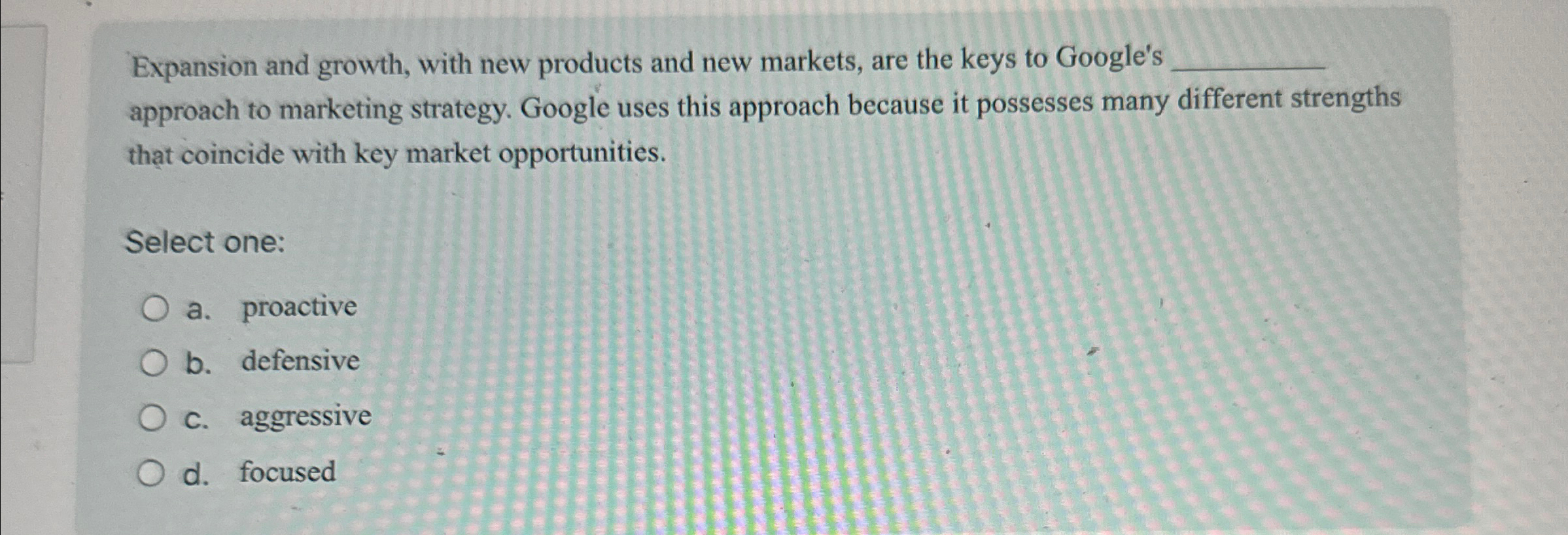 Solved Expansion and growth, with new products and new | Chegg.com