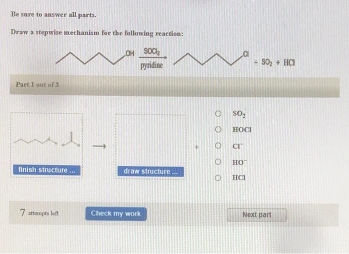 Solved Be sure to answer all parts. Draw a stepwise | Chegg.com