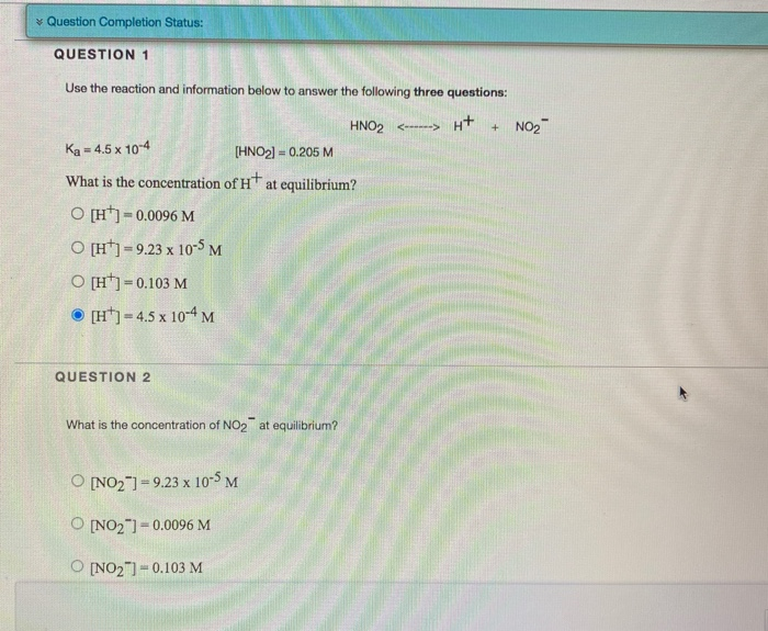 Solved Question Completion Status: QUESTION 1 Use the | Chegg.com