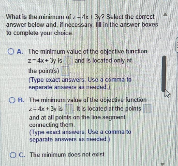 Solved The graph to the right shows a region of feasible | Chegg.com