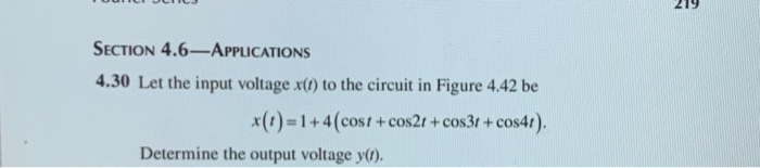Solved SECTION 4.6-APPLICATIONS 4.30 Let the input voltage | Chegg.com