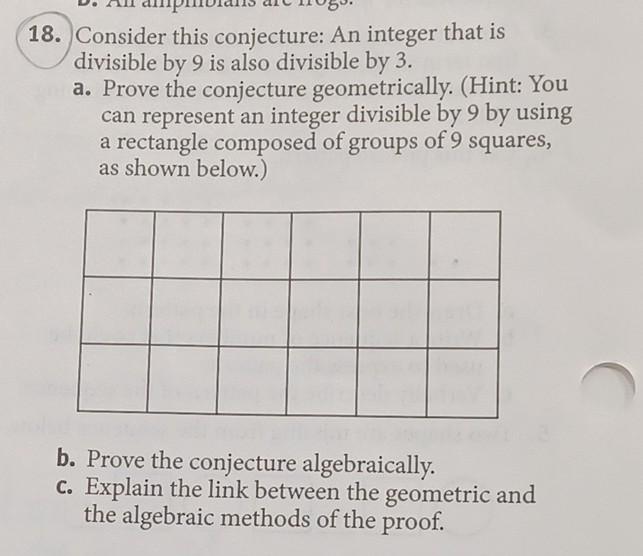 Solved 18. Consider this conjecture: An integer that is | Chegg.com