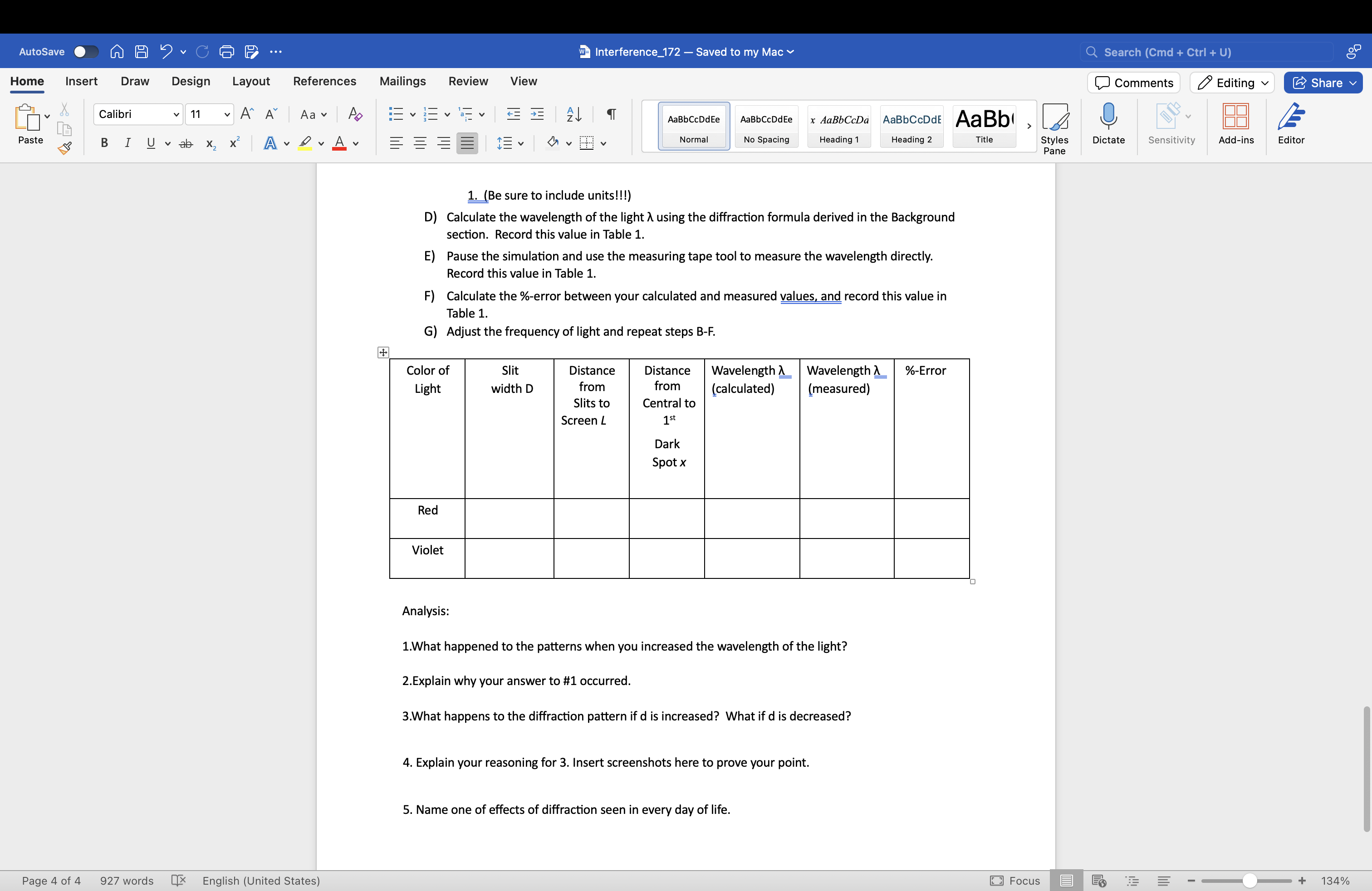 Solved Analysis:1.What happened to the spacing of the bright | Chegg.com