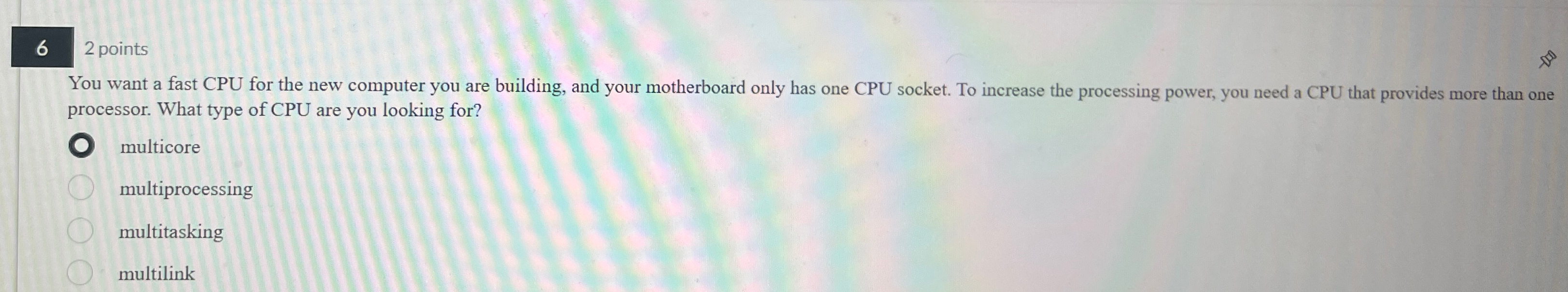 Solved 62 ﻿pointsYou want a fast CPU for the new computer | Chegg.com