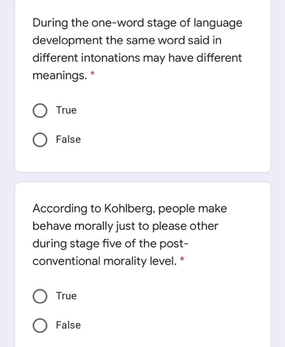 Solved During the one-word stage of language development the | Chegg.com