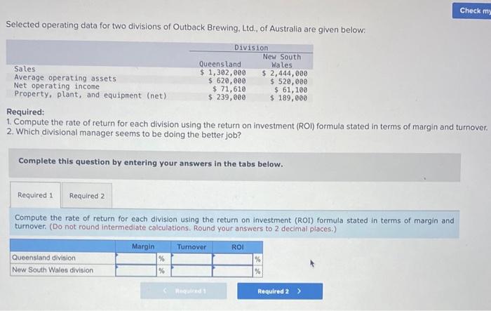 Solved Exercise 10-1 (Algo) Compute the Return on Investment | Chegg.com