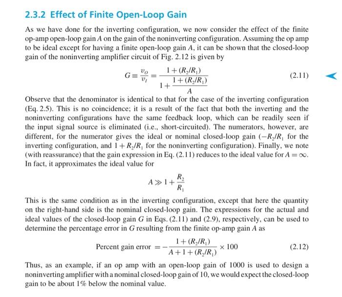 Solved If OPA has 0finite open-loop gain A, derive each of | Chegg.com