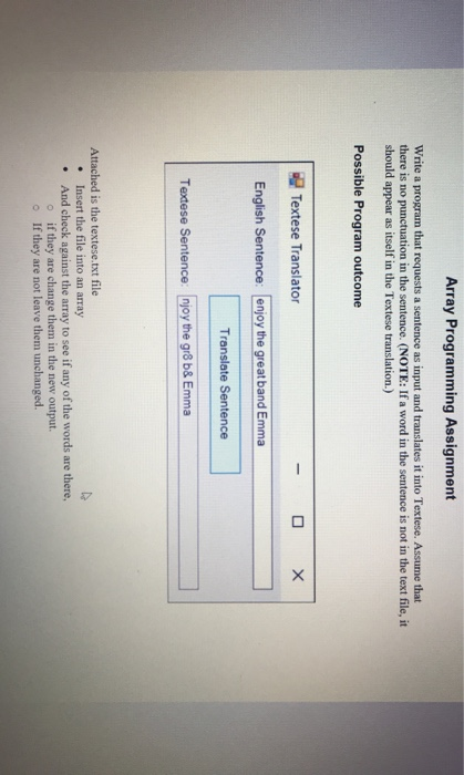 Solved Array Programming Assignment Write A Program That 9772