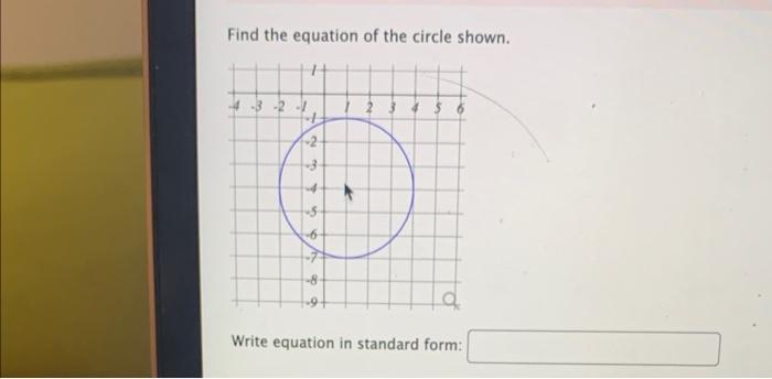 Solved Find the equation of the circle shown. write in | Chegg.com