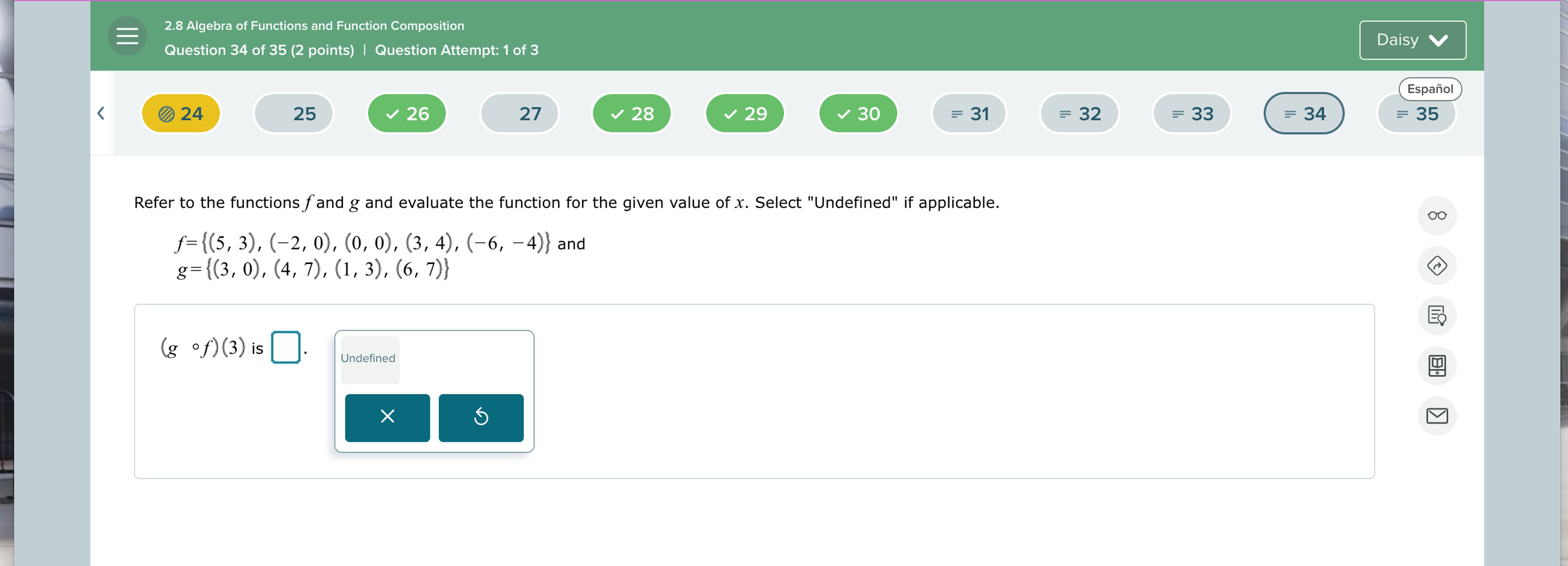 Solved Refer to ﻿the functions f ﻿and g ﻿and evaluate the | Chegg.com
