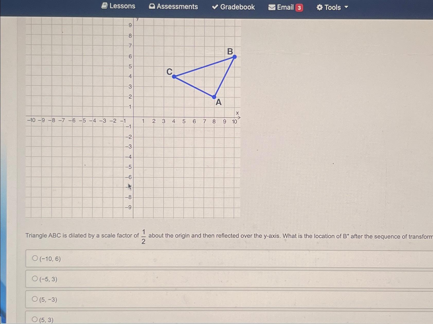Solved Triangle ABC is dilated by a scale factor of 12 | Chegg.com