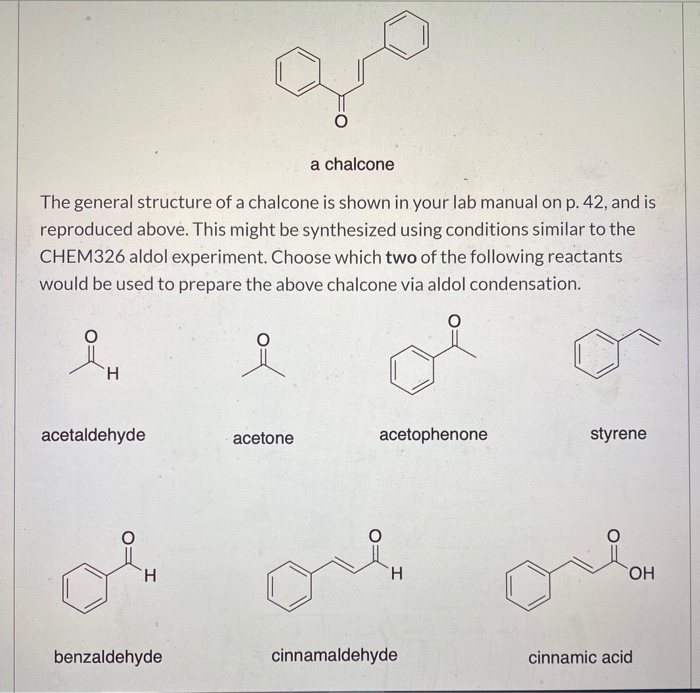 Solved a chalcone The general structure of a chalcone is | Chegg.com