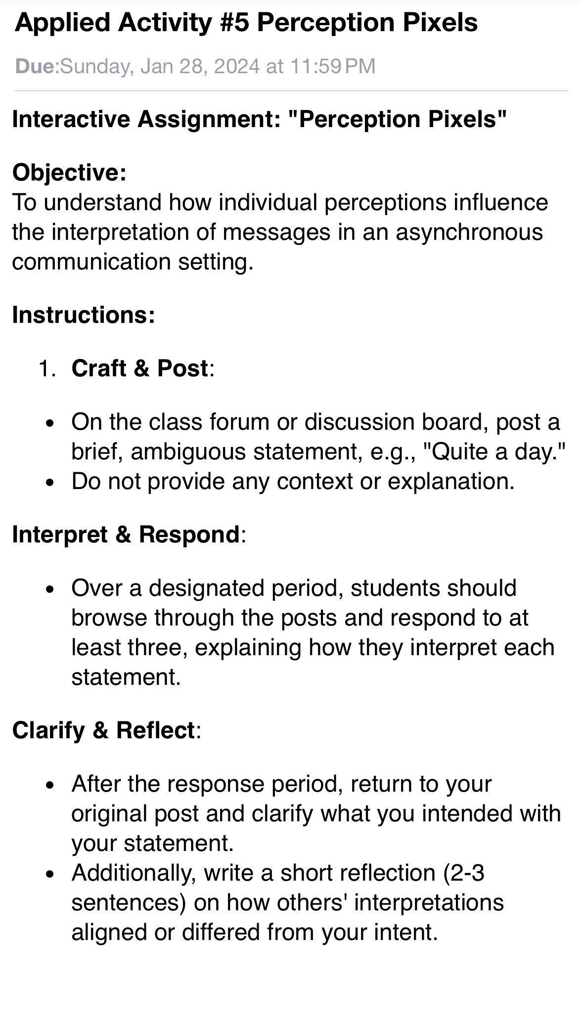 Solved Applied Activity #5 ﻿Perception PixelsDue:Sunday, Jan | Chegg.com