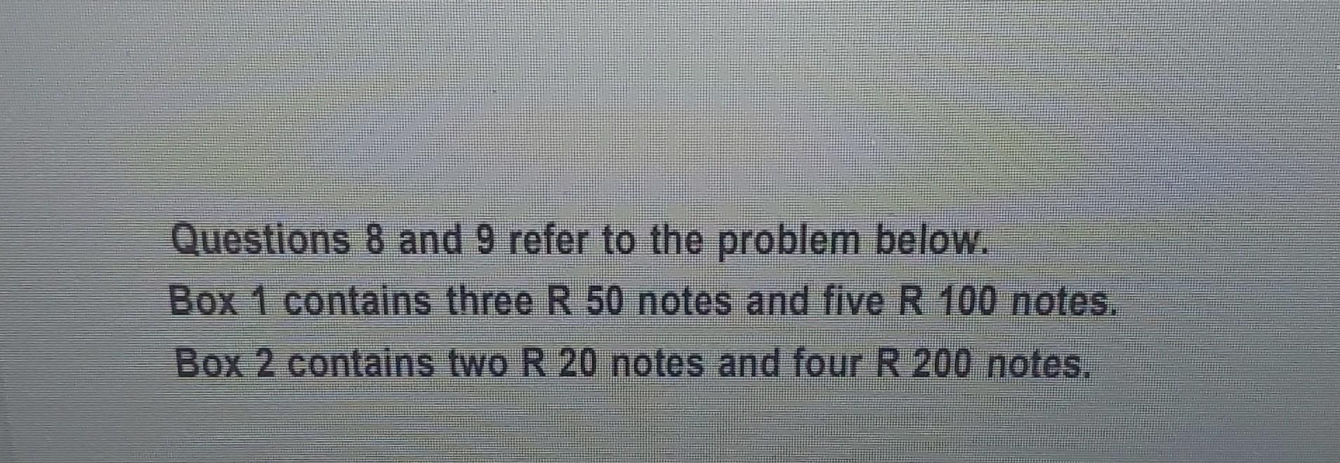 Solved Questions 8 and 9 refer to the problem below. Box 1 | Chegg.com