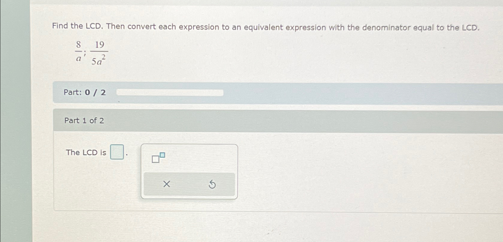 Solved Find the LCD. Then convert each expression to an | Chegg.com