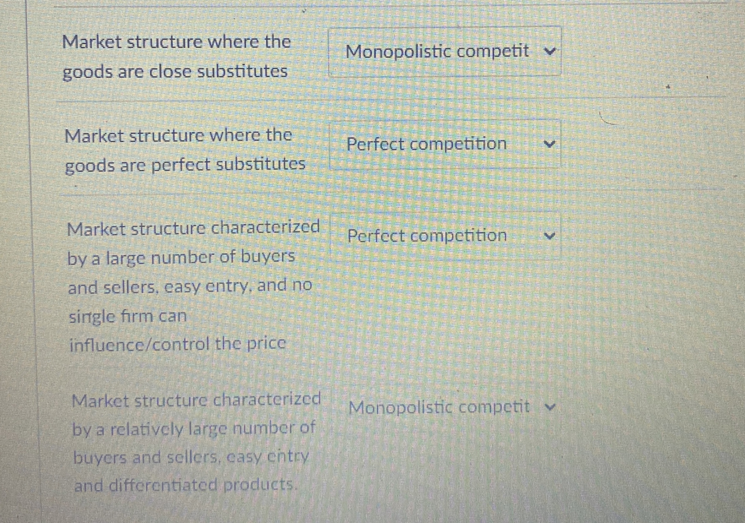 Solved Market structure where thegoods are close | Chegg.com